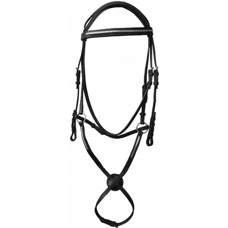 Filet Soft Muserolle Croisée - Or / Argent • Équitation Privée